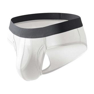 Generic String Homme sous Vetement Homme Sexy &Eacute;rotique Jockstrap De Toutes Saisons Slip Triangle en Soie Glac&eacute;e avec Ouverture Lat&eacute;rale Mesh A&eacute;r&eacute; Design S&eacute;par