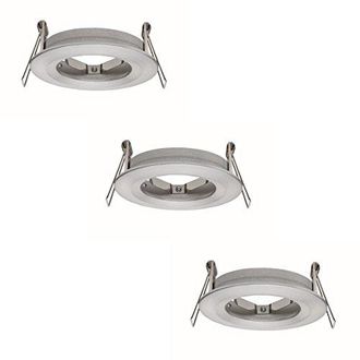 Paulmann 93636 Nova LED Einbauleuchte 2Easy 3er Set rund starr 230V 51mm max. 3x35W Einbaulampe Alu gedreht Einbaulicht Alu Zink Deckenspot