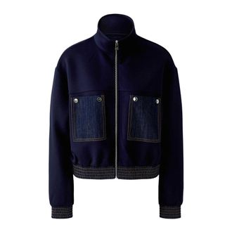 Oui Scuba Zip-through - - Sweatshirts & Hoodies - Damen - Blau - S