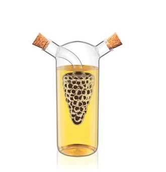 Wilmax England Wilmax - Bouteille en verre 2 en 1 pour vinaigre et huile - Ensemble de distributeur dhuile en 2 parties - 250 ml / 50 ml - Distributeur de vinaigre -