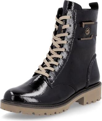 Remonte Botki Damskie Skórzane Lakierowane Ocieplane - D866300 - Couleur: Noir - Pointure: 39 EU
