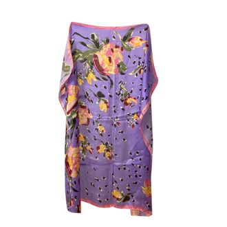 Missoni Purple Floral Print Silk Scarf 90