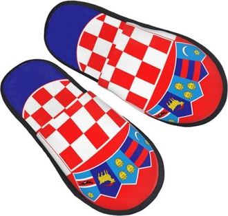 Generic Pantoufle Maison Drapeau Croate Agit&eacute; Hiver Pantoufles Antid&eacute;rapantes Hiver Chaussures Chaudes Doux Chaussons Maison Pour H&ocirc;tels Maison Chambre L