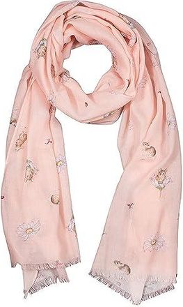 Wrendale Designs Hannah Dale, &eacute;charpe, 70 x 190 cm, Rose - Souris, 70cm x 190cm