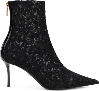 Dolce & Gabbana Bottines en dentelle - Femme - Chaussures - Noir - Taille: 38 1/2 EU