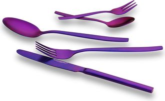 Echtwerk Tafelbesteck Positano - Purple Edition, 30-teilig, für 6 Personen, Edelstahl 18/10 - mattiert, EW-BS-3005L