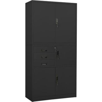 vidaXL Büroschrank Anthrazit 90x40x180 cm Stahl Vidaxl