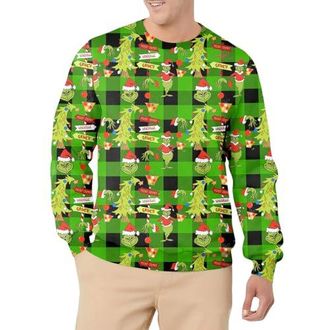 Generic Le Grinch Pull De Noel Homme 2025 Christmas Pyjama Enfant Adulte Moche The zippé Femme Sweater Sweats Costume Pulls Vetement Ugly col Rond Sweat Drole