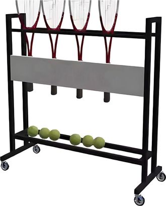 Generic Badmintonschl&auml;gerhalter Mit Gro&szlig;em Fassungsverm&ouml;gen, Freistehender Badmintonschl&auml;gerst&auml;nder Aus Metall 4 Rollen, for Tennispl&auml;tze