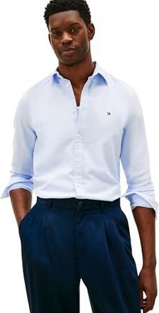 Tommy Hilfiger Chemise Flex Dobby SF MW0MW41684 L/S pour Homme, Bleu, L, Bleu (Sweet Blue), L