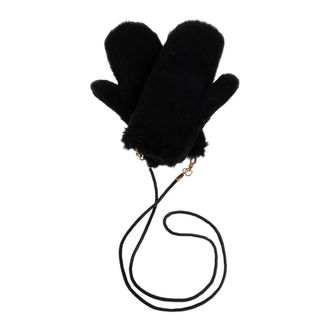 Max Mara Moufles en Laine Ombrato - Femme - Accessoires - Noir - Taille: M/L