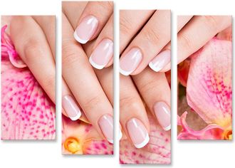 Islandburner Bild auf Leinwand Sch&ouml;ne Frau S N&auml;gel Franz&ouml;sisch Manik&uuml;re Nagelstudio Bilder Wandbilder Poster ISBZ-4erP