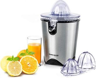Rommelsbacher Zitruspresse ZP 60/E - leistungsstarker/leiser Motor, Edelstahlsieb, klappbare Auslauftülle, Nachtropfstopp, 2 Presskegel (für große und kleine Frücht