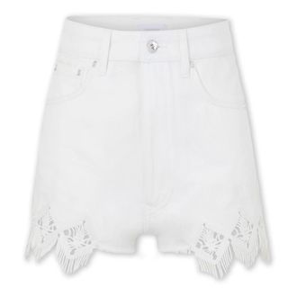 Paco Rabanne Geometrisch Bestickte Denim Shorts - - Shorts - Damen - Wei&szlig; - W30