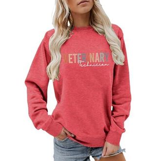 Generico Sweat-shirt tendance avec imprim&eacute; col rond et manches longues, coupe d&eacute;contract&eacute;e et ample. T-shirt pour femme doux et confortable pour le quotidien e