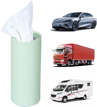 Generic Taschentuchhalter f&uuml;rs Auto - Nachf&uuml;llbarer runder Taschentuchhalter mit 40 Taschent&uuml;chern | Tragbares Autozubeh&ouml;r, strapazierf&auml;hige Stoffabdeckung f&uuml;