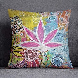 Bonamaison Le Jardin du Lin Kissenhüllen, Cotton, Mehrfarbig, 45x45