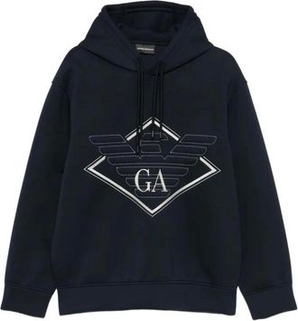 Emporio Armani Homme, Sweatshirts et sweats &agrave; capuche, Bleu, Taille: M Logo Sweat &agrave; capuche