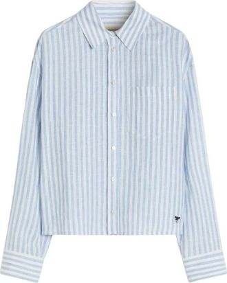 Max Mara Femme, Blouses et Chemises, Bleu, Taille: 44 FR Chemise Boxy en Lin