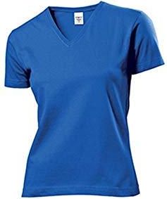 Stedman Apparel Classic-T V-neck/ST2700 - T-shirt - coupe droite - Manches Courtes - Femme - Bleu - Blue (Bright Royal) - 40 (Taille fabricant: M)
