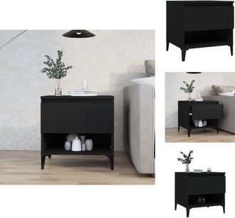 vidaXL Beistelltisch Schwarz 50x46x50 cm Holzwerkstoff - Industrieller Stil - Beistelltisch - Wohnzimmerstil - Holzwerkstoffm&ouml;bel - Side Table