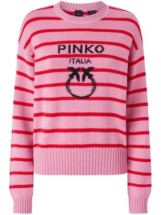 Pinko pull Love Birds en maille intarsia - Rose