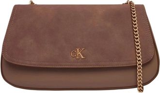 Calvin Klein Conv Chain Brushed Medium Bag - - Bags - Damen - Braun - ONE SIZE