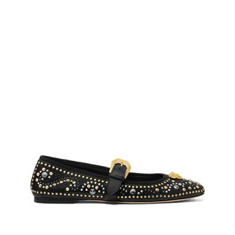 Versace Schwarze flache Schuhe - - Shoes - Damen - Schwarzk - 36 EU