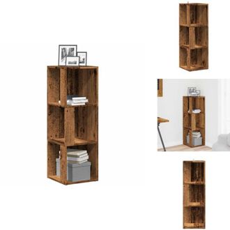 vidaXL Eckregal Altholz-Optik 33x33x100 cm Holzwerkstoff - Eckregal - Eckregale - Eckschrank - B&uuml;cherregal