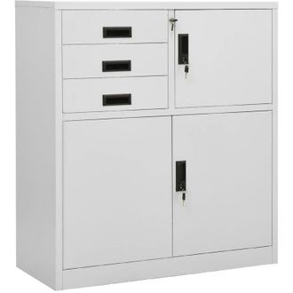 vidaXL Büroschrank Hellgrau 90x40x102 cm Stahl - Vidaxl