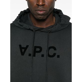 A.P.C. Logo-Embroidered Cotton Hoodie - Black
