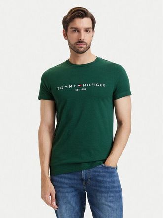 Tommy Hilfiger T-Shirt Logo MW0MW11797 Dunkelgr&uuml;n Regular Fit