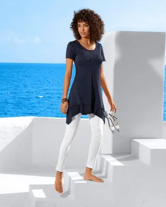 Heine T-Shirt Longshirt Kurzarm