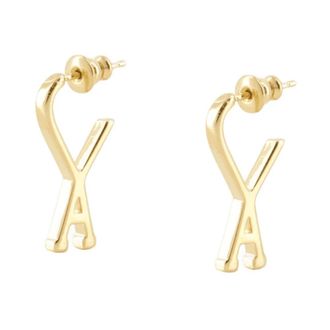 Ami Goldene Metall-Ohrringe - Getragen mit zwei Ohren - - Accessories - Damen - Gelb - ONE SIZE