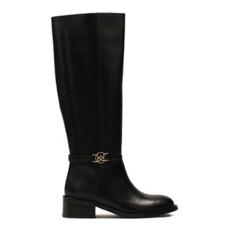 Kazar Einfache Lederstiefel mit einem Metallmonogramm - - Shoes - Damen - Schwarzk - 40 EU