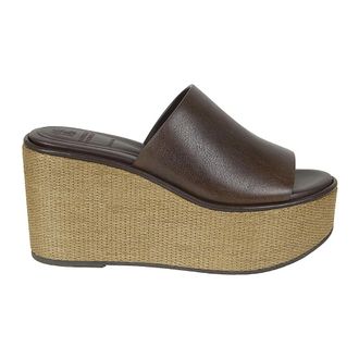 Brunello Cucinelli Femme, Chaussures, Brun, Taille: 41 EU Compens&eacute;es en cuir de vachette