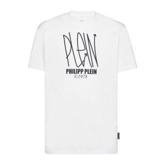 Philipp Plein T-Shirt mit grafischem Muster aus Baumwolle - - Tops - Herren - Wei&szlig; - XS