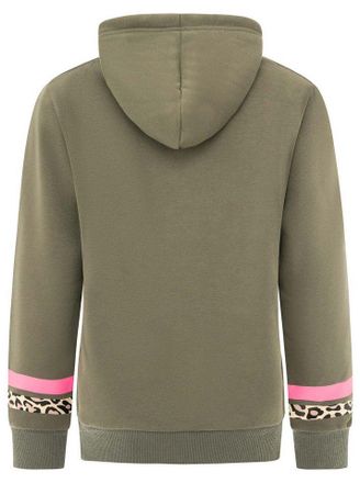 Zwillingsherz Hoodie Wild Vibes College Frontmotiv, Leo Details, Kapuze mit Kordel, Streifen am Arm