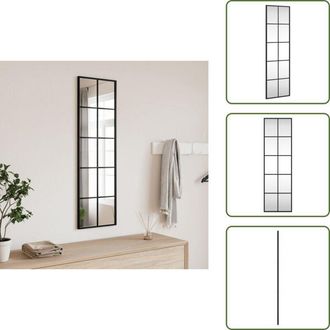 vidaXL The Living Store - Wandspiegel Schwarz 30x100 cm Rechteckig Eisen - Wandspiegel - Spiegelfl&auml;che - Badezimmerspiegel - Wohnzimmerdeko
