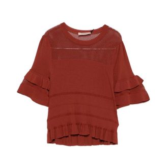 Twinset Femme, Pulls, Brun, Taille: 36 FR Maille ras du cou