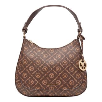 Carlo Colucci Hobo-Tasche mit Logo-Print - - Bags - Damen - Braun - ONE SIZE