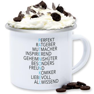 Shirtracer Emaille Tasse Blechtasse - Tassen - Geschenke Patenonkel Eigenschaften I Geschenk Pate Geschenke an Paten I Weihnachtsgeschenke Patenonkel Geschenk We