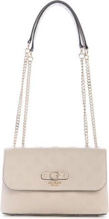Guess Femme Dita Convertible Crossbody Flap Sac &agrave; bandouli&egrave;re, Logo Taupe Clair, Taille Unique