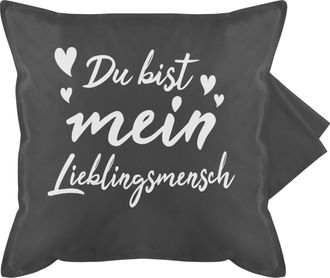 Shirtracer Kissenbezug - Valentinstag Partner Kissen Ideen - Du bist mein Lieblingsmensch - Herzmensch Herzens Mensch Geschenk Beste Freundin Geschenke Frauen Mä