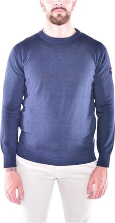 Paul & Shark Homme, Pulls, Bleu, Taille: 3XL Pull en laine mérinos avec détail badge