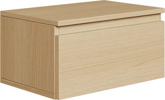 Selsey Nachttisch 49 cm Breite H&auml;ngend Nachttisch in Eichenholzoptik Modernes Design Ideal f&uuml;r Minimalistische Einrichtungen Praktisches Fach Leicht Reinigba