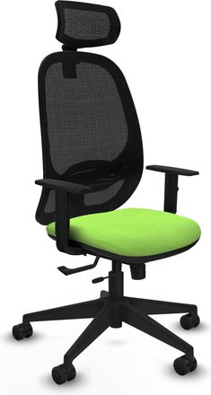 Piqueras y Crespo Callcenter-St&uuml;hle mit 1D-Armen, h&ouml;henverstellbare Lendenwirbelst&uuml;tze und h&ouml;henverstellbares Kopfteil, Schwarz / Pistazie