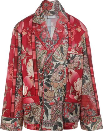 Pierre-Louis Mascia Veste Febo Soie Imprim&eacute; Rose