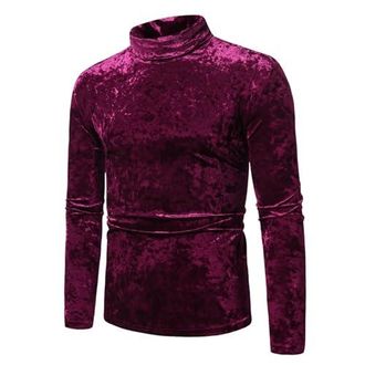 Generic Sous-v&ecirc;tement thermique pour homme - Sweat-shirt chaud pour homme - Printemps automne et hiver - Col montant - Chemise &agrave; manches longues - Velours dor