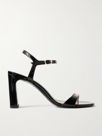 Stuart Weitzman Sandales En Cuir Verni Babette - Noir